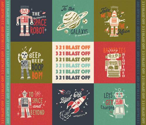 321 Blast Off Panel Multi Space Square Panel – The Shiplap Quilt Shop LLC