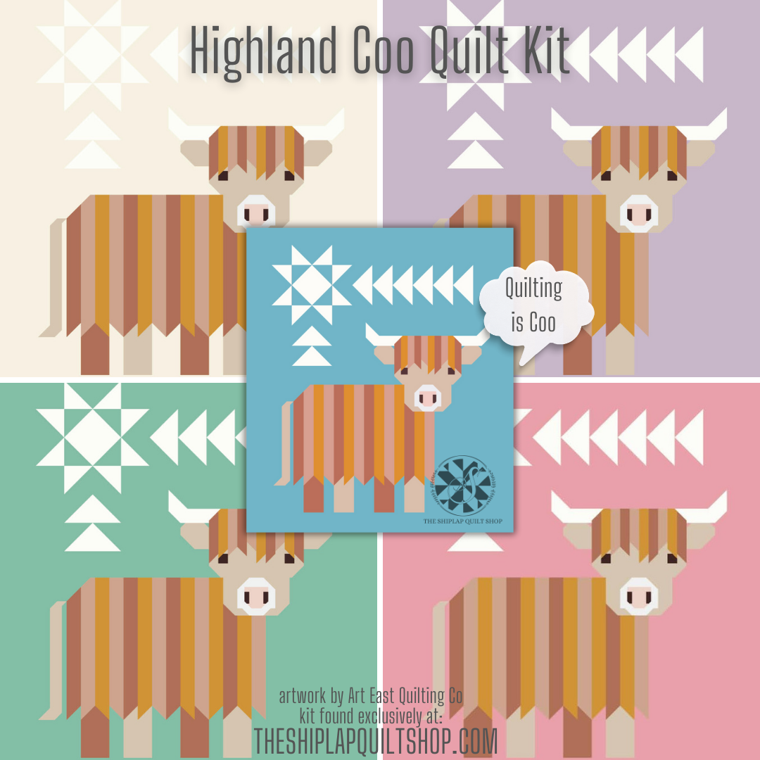 Highland Coo (cow) Quilt Kit - Choice of Background Color – The Shiplap ...
