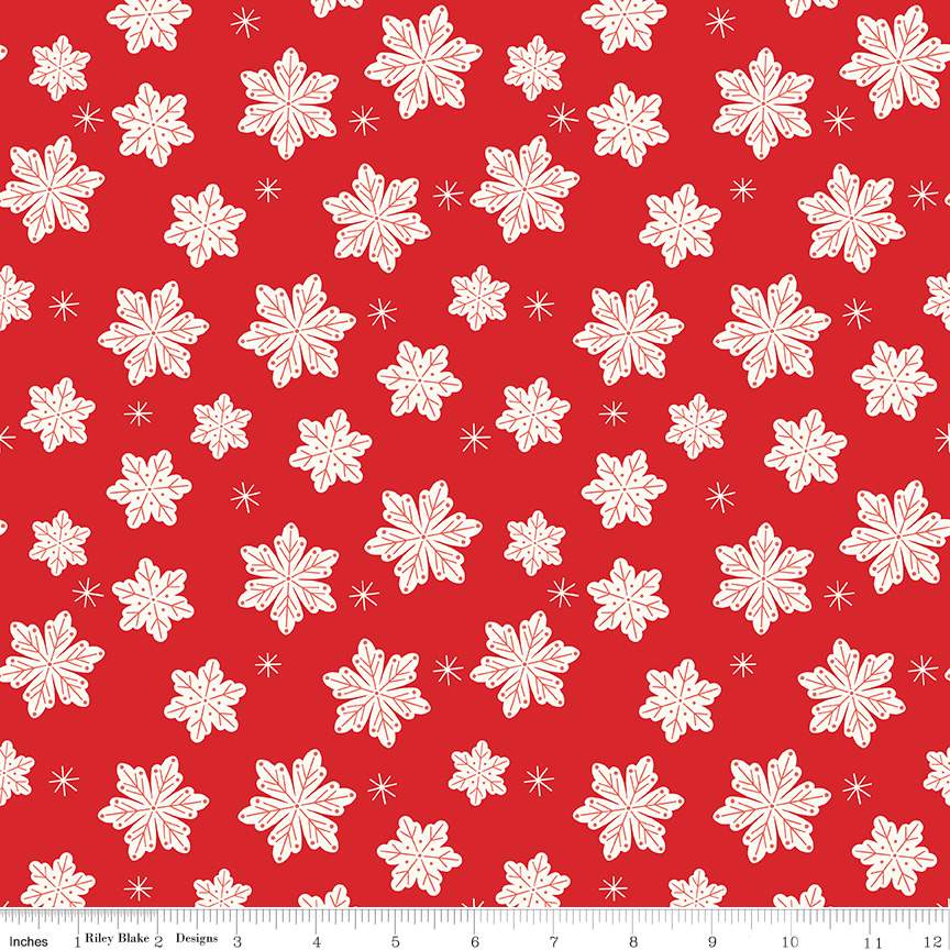 Flannel Snowflakes Red – The Shiplap Quilt Shop LLC